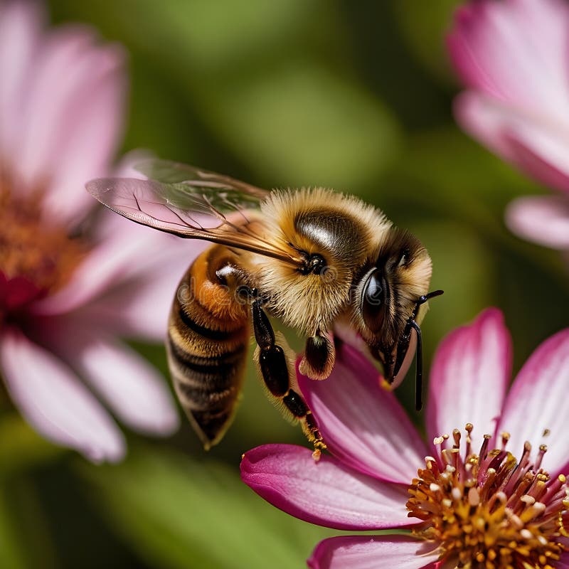 A bee on a flower. stock image. Image of blossom, pollen - 352096559