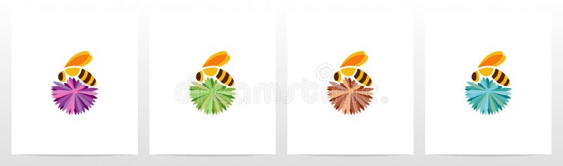 Bee and Flower Logo Design stock vector. Illustration of pollinating ...