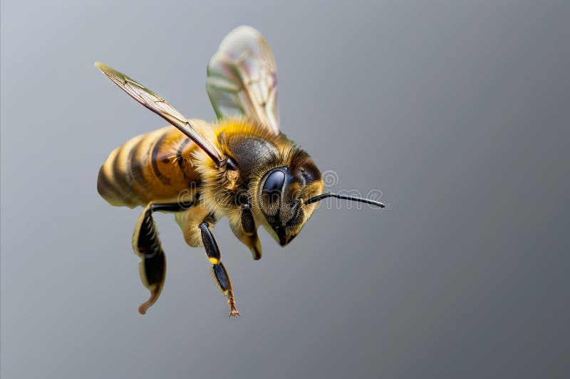 A bee flying in the air stock image. Image of insects - 327432517