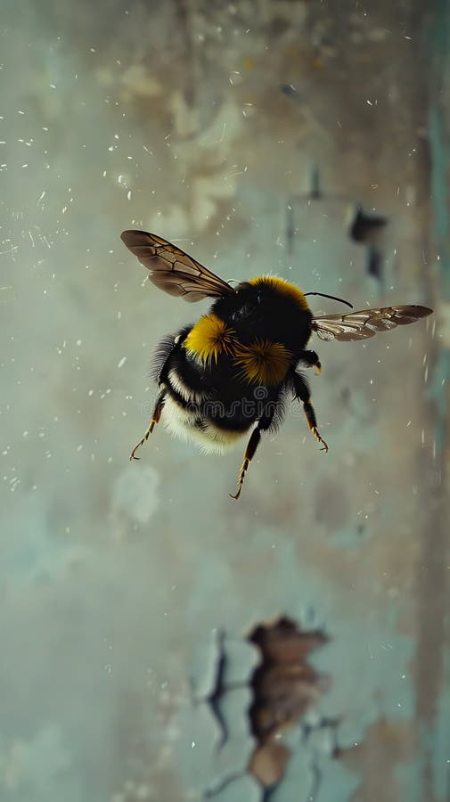 A bee flying in the air stock photo. Image of winged - 327433860