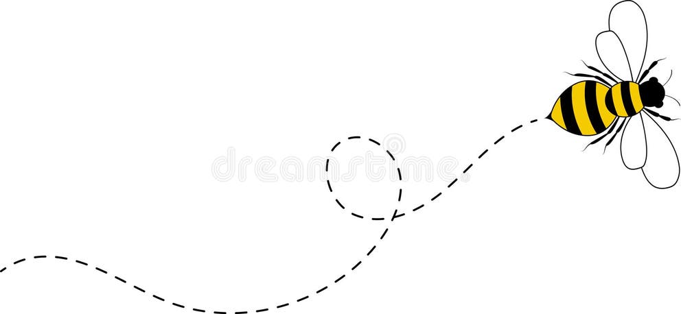 Bee Flying Path. a Bee Flying in a Dotted Line. the Flight Path of Bee ...