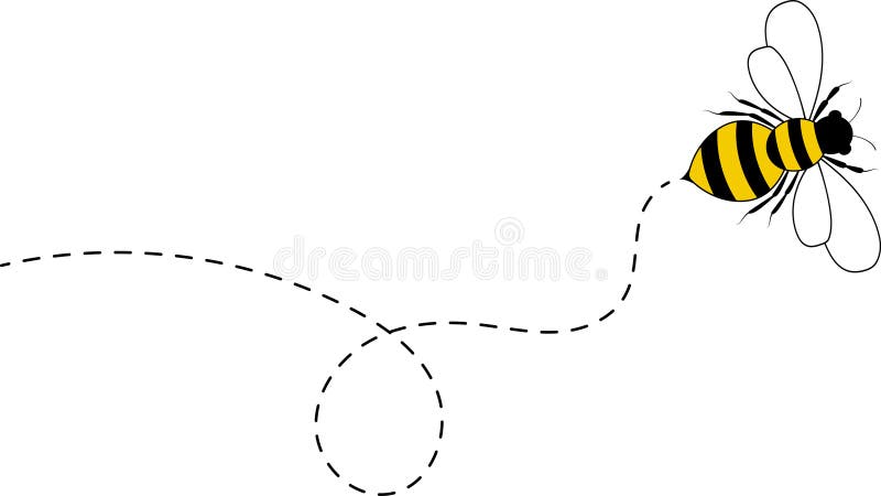 Bee Flying Path. a Bee Flying in a Dotted Line. the Flight Path of Bee ...