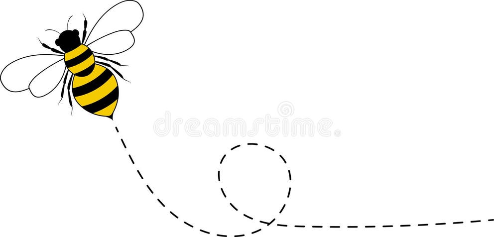 Bee Flying Path. a Bee Flying in a Dotted Line. the Flight Path of Bee ...