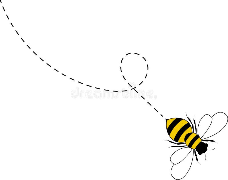 Bee Flying Path. a Bee Flying in a Dotted Line. the Flight Path of Bee ...