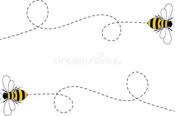 Bee Flying Path. a Bee Flying in a Dotted Line. the Flight Path of Bee ...