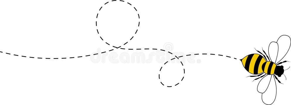 Bee Flying Path. a Bee Flying in a Dotted Line. the Flight Path of Bee ...