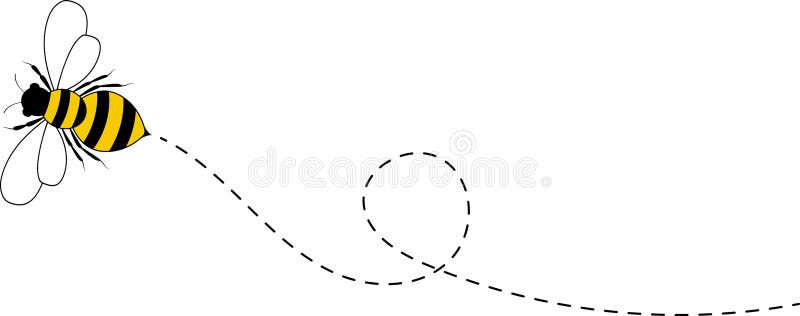 Bee Flying Path. a Bee Flying in a Dotted Line. the Flight Path of Bee ...
