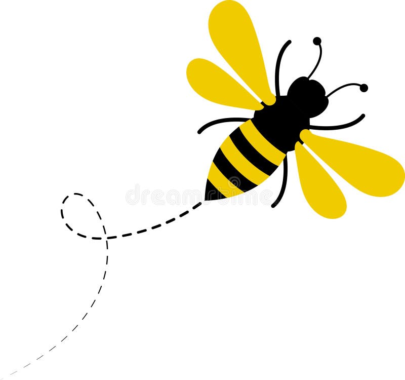 Flying Bee Dotted Line Stock Illustrations – 488 Flying Bee Dotted Line ...