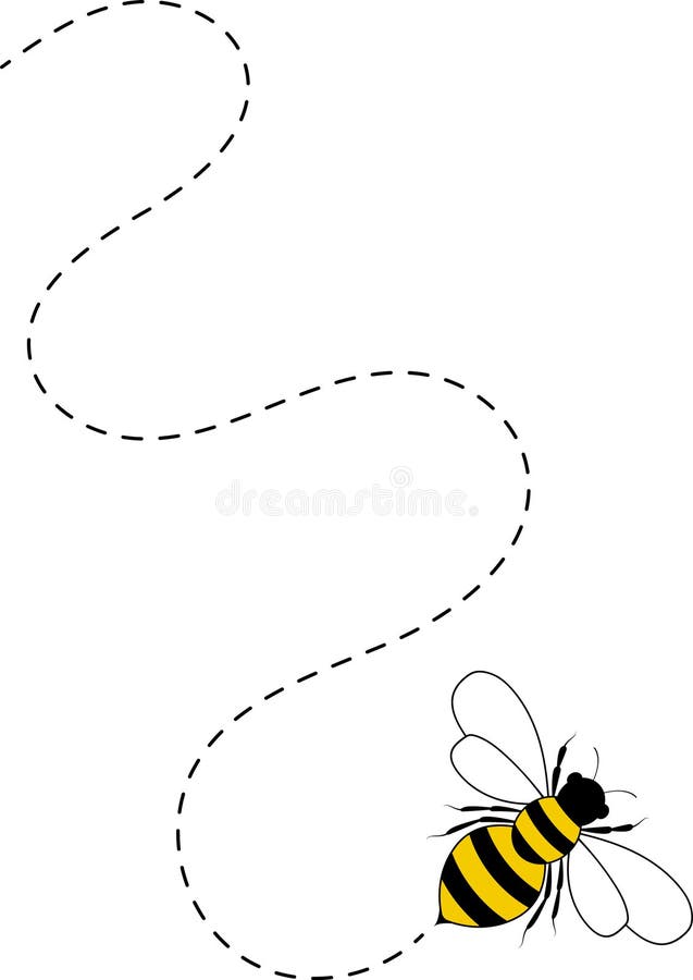 Bee Flying Path. a Bee Flying in a Dotted Line. the Flight Path of Bee ...