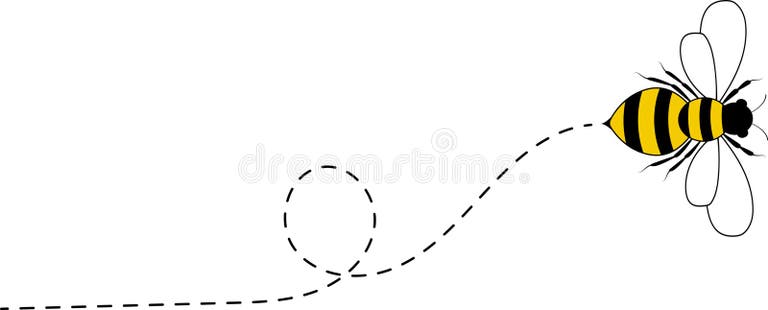 Bee Flying Path. a Bee Flying in a Dotted Line. the Flight Path of Bee ...