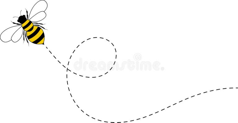 Bee Flying Path. a Bee Flying in a Dotted Line. the Flight Path of Bee ...