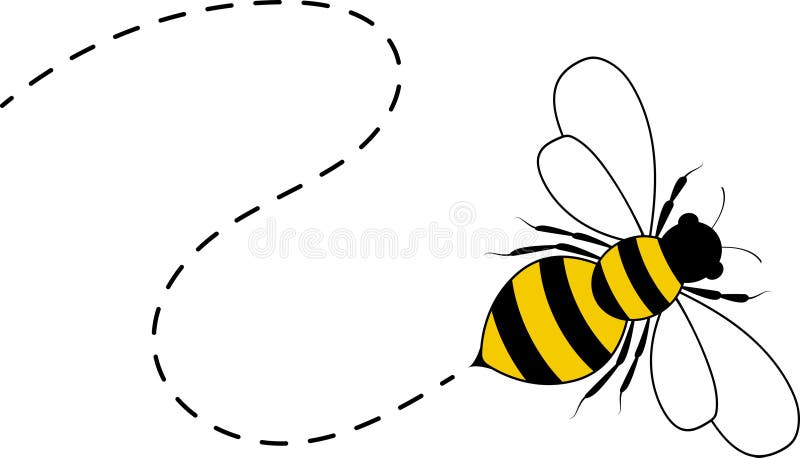 Bee Flying Path. a Bee Flying in a Dotted Line. the Flight Path of Bee ...