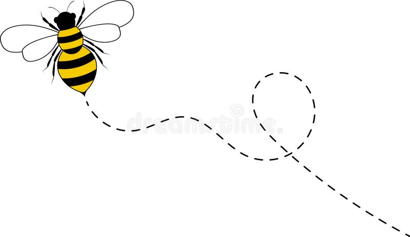 Bee Flying Path. a Bee Flying in a Dotted Line. the Flight Path of Bee ...