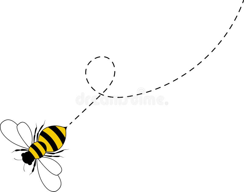 Bee Flying Path. a Bee Flying in a Dotted Line. the Flight Path of Bee ...