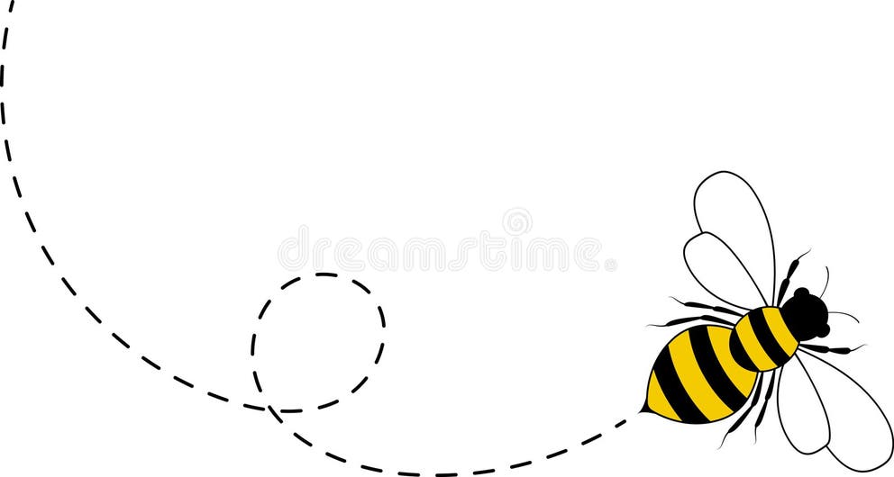 Bee Flying Path. a Bee Flying in a Dotted Line. the Flight Path of Bee ...