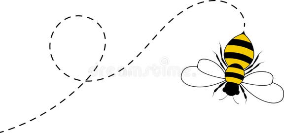 Bee Flying Path. a Bee Flying in a Dotted Line. the Flight Path of Bee ...