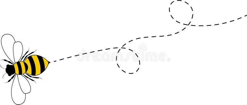 Bee Flying Path. a Bee Flying in a Dotted Line. the Flight Path of Bee ...