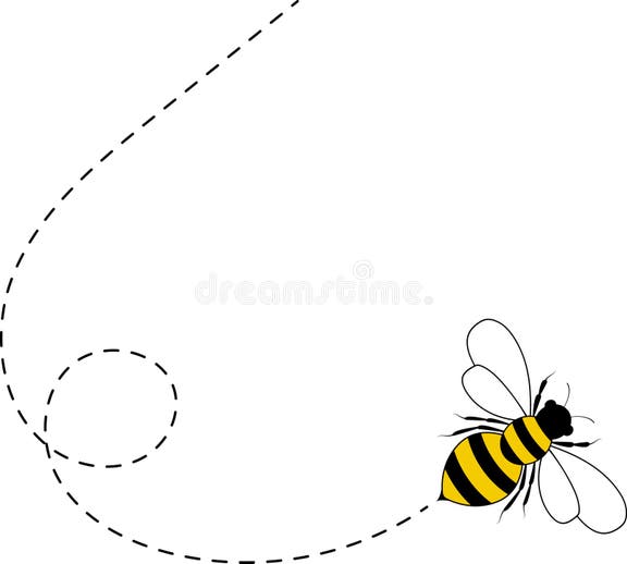 Bee Flying Path. a Bee Flying in a Dotted Line. the Flight Path of Bee ...