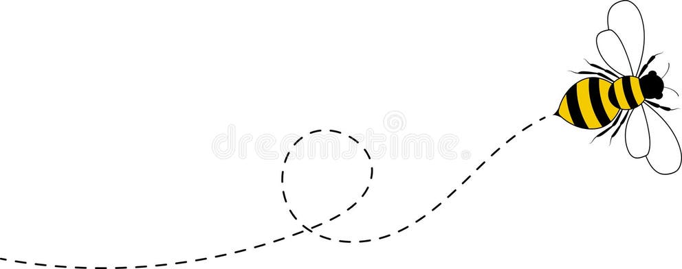 Bee Flying Path. a Bee Flying in a Dotted Line. the Flight Path of Bee ...