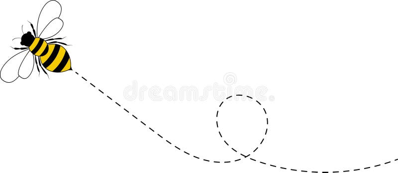 Bee Flying Path. a Bee Flying in a Dotted Line. the Flight Path of Bee ...