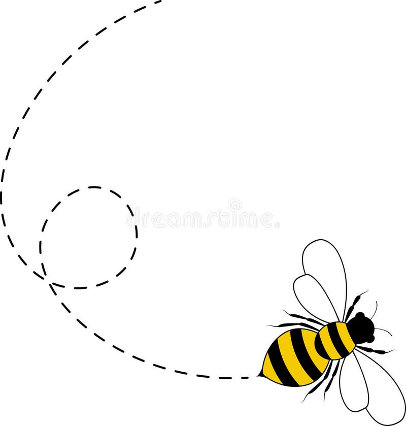 Bee Flying Path. a Bee Flying in a Dotted Line. the Flight Path of Bee ...