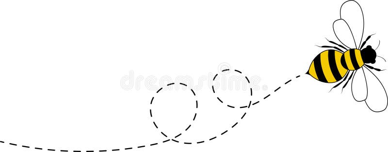 Bee Flying Path. a Bee Flying in a Dotted Line. the Flight Path of Bee ...