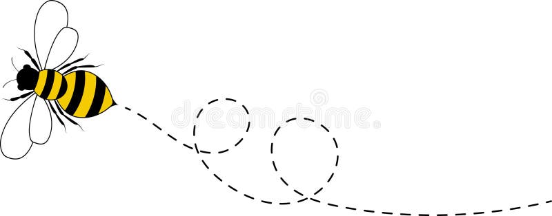 Bee Flying Path. a Bee Flying in a Dotted Line. the Flight Path of Bee ...
