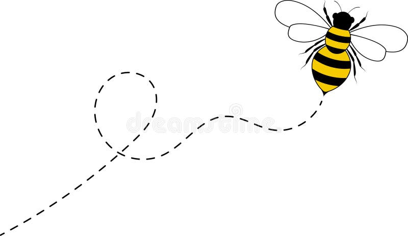 Bee Flying Path. a Bee Flying in a Dotted Line. the Flight Path of Bee ...