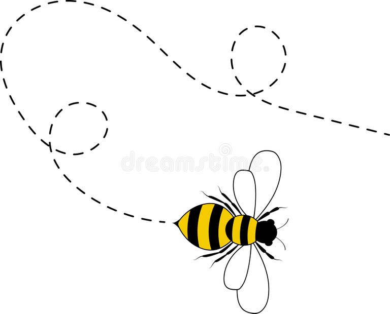 Bee Flying Path. a Bee Flying in a Dotted Line. the Flight Path of Bee ...