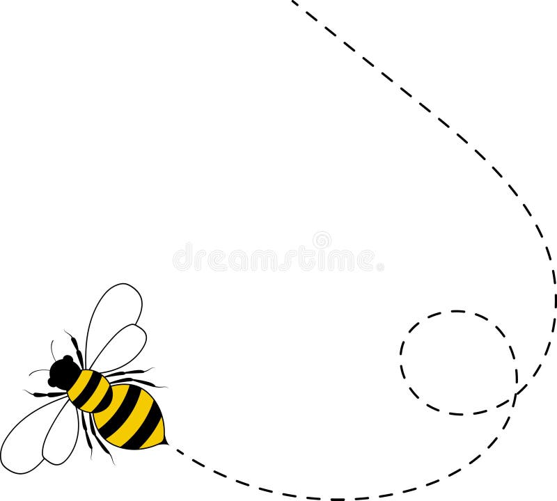 Bee Flying Path. a Bee Flying in a Dotted Line. the Flight Path of Bee ...