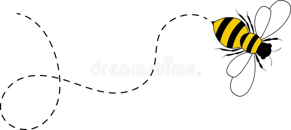 Bee Flying Path. a Bee Flying in a Dotted Line. the Flight Path of Bee ...