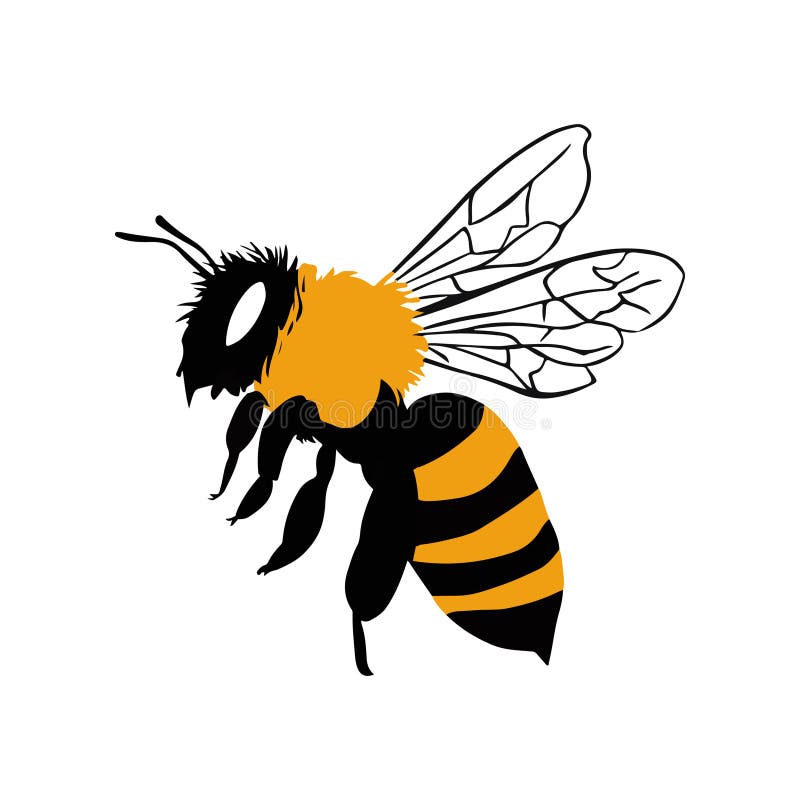 A Bee Flying Silhouette Vector Design Illustration Art Stock Vector ...