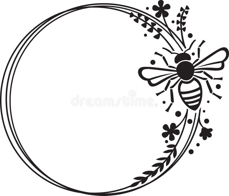 Bee frame design stock vector. Illustration of element - 219309719