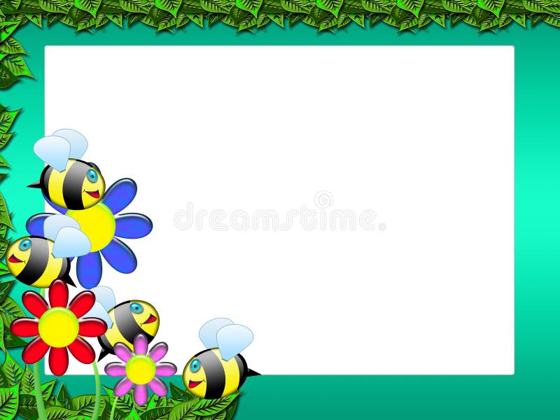 Bee Frame - Floral Scrapbook Stock Illustration - Illustration of ...