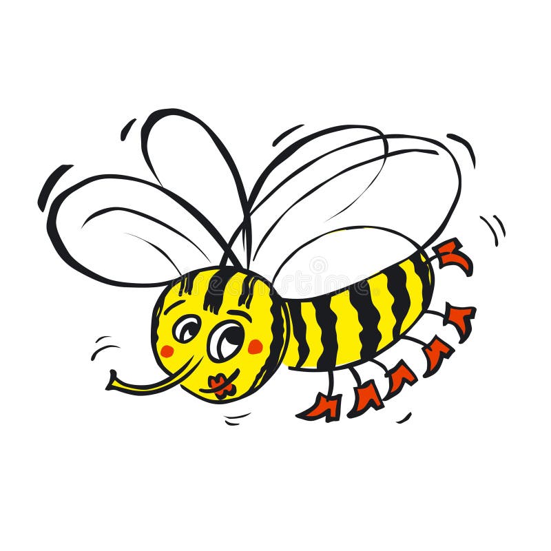 Bee stock vector. Illustration of smiling, striped, hovering - 50670316