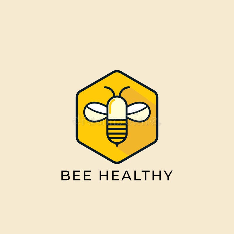 Bee Healthy Capsule Hospital Sign Logo Design Vector Inspiration Stock ...