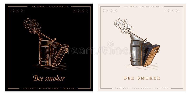 Bee Hive Smoker Sketch Illustration Stock Vector - Illustration of ...