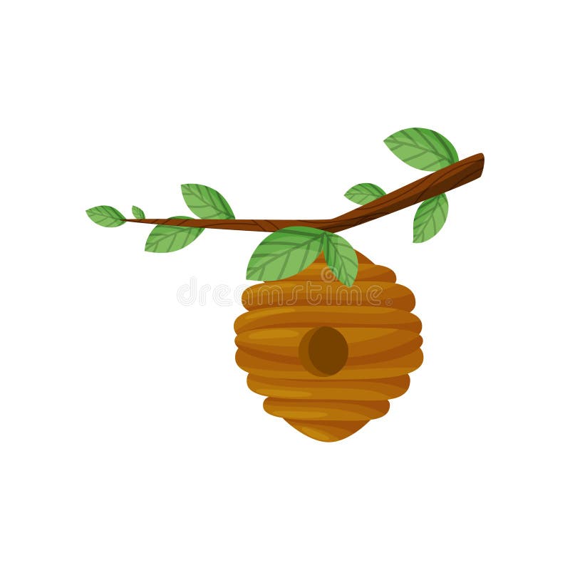 Cartoon Bee Hive In A Tree