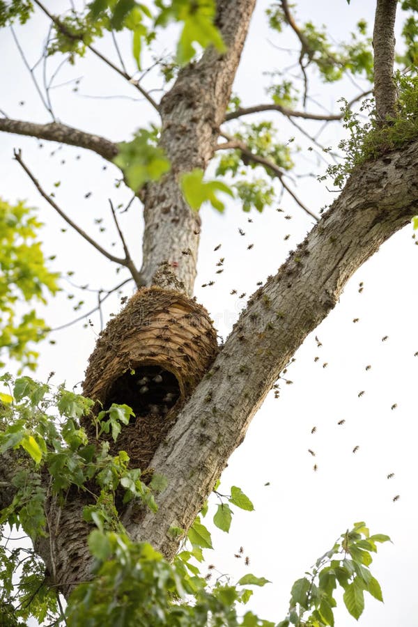 Bee Hive in a Tree, a Natural Work of Nature Stock Illustration ...