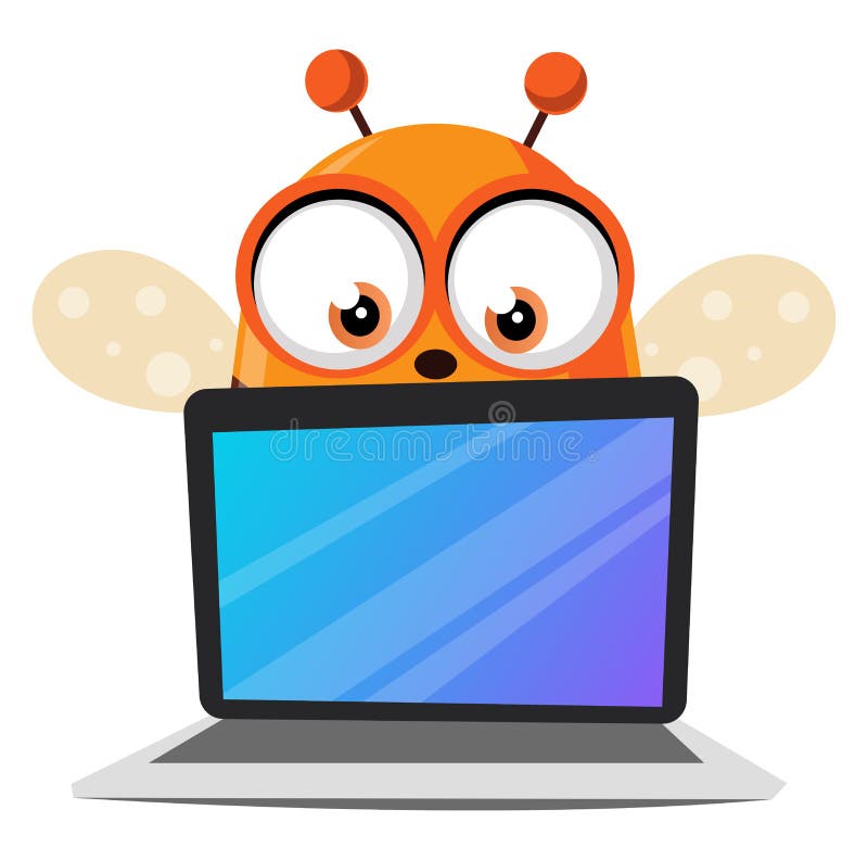 Bee Holding Laptop Stock Illustrations – 4 Bee Holding Laptop Stock ...
