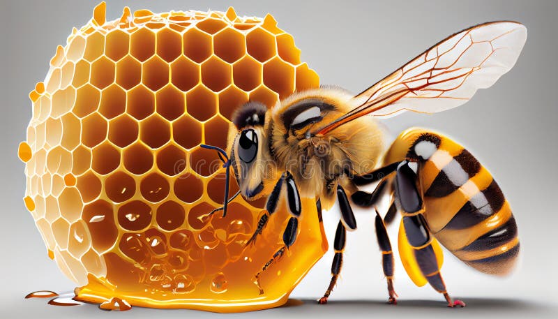 Bee and Honey, Beekeeping Concept. Honeybee. AI Generated Content Stock ...
