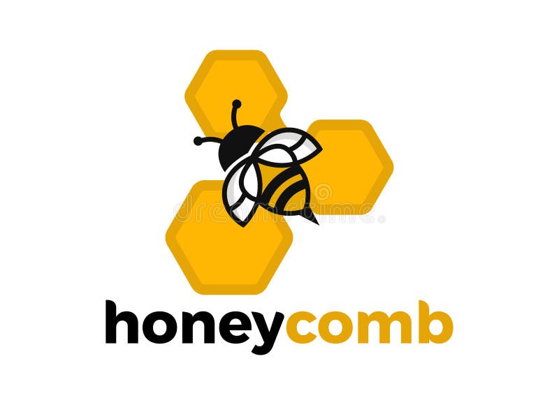 The Bee and Honey Comb Logo Design Inspiration. Bee Cartoon Vector ...