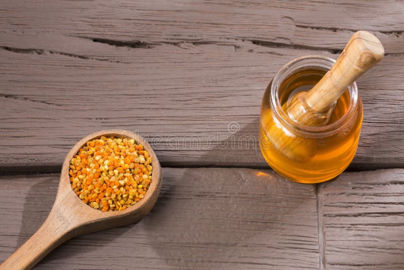 Bee Honey and Pollen Grains Stock Image - Image of food, honey: 130089903