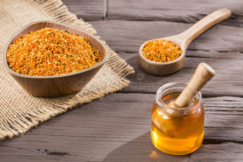 Bee Honey and Pollen Grains Stock Photo - Image of pile, propolis ...