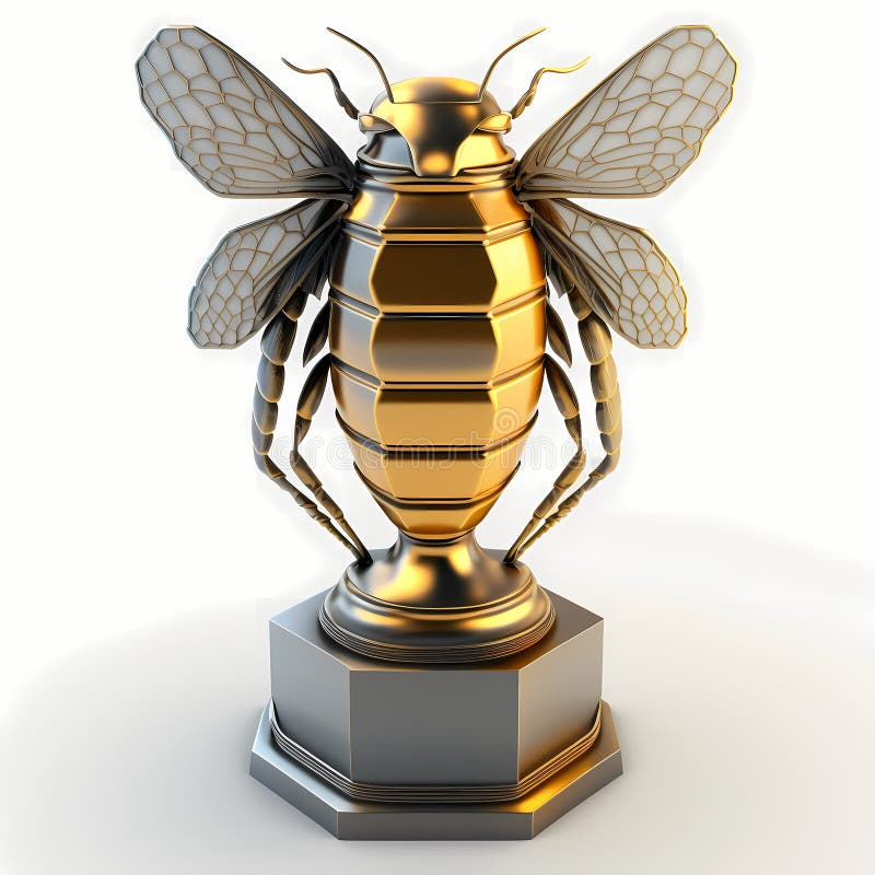 Bee and Honey Trophy. Generative AI Stock Illustration - Illustration ...