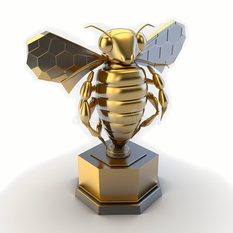 Bee and Honey Trophy. Generative AI Stock Illustration - Illustration ...