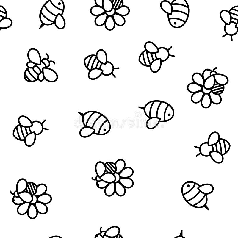 Bee and Honey Vector Seamless Pattern Stock Vector - Illustration of ...