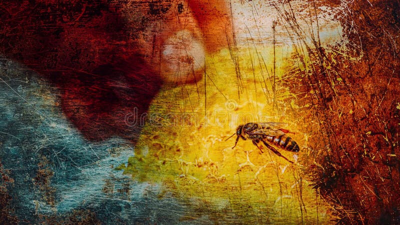 Bee Honeycombs with Honey and Bees. Apiculture. Loop Animation. Stock ...