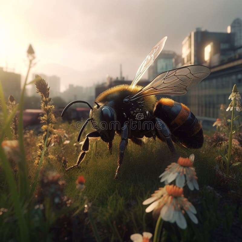 Bee Hyper Bee, Illustration, Generative AI Stock Illustration ...