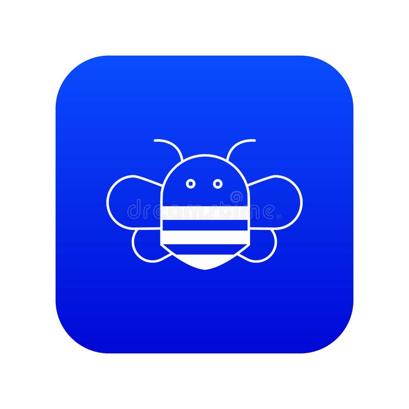 Bee icon blue vector stock vector. Illustration of bumblebee - 142744638